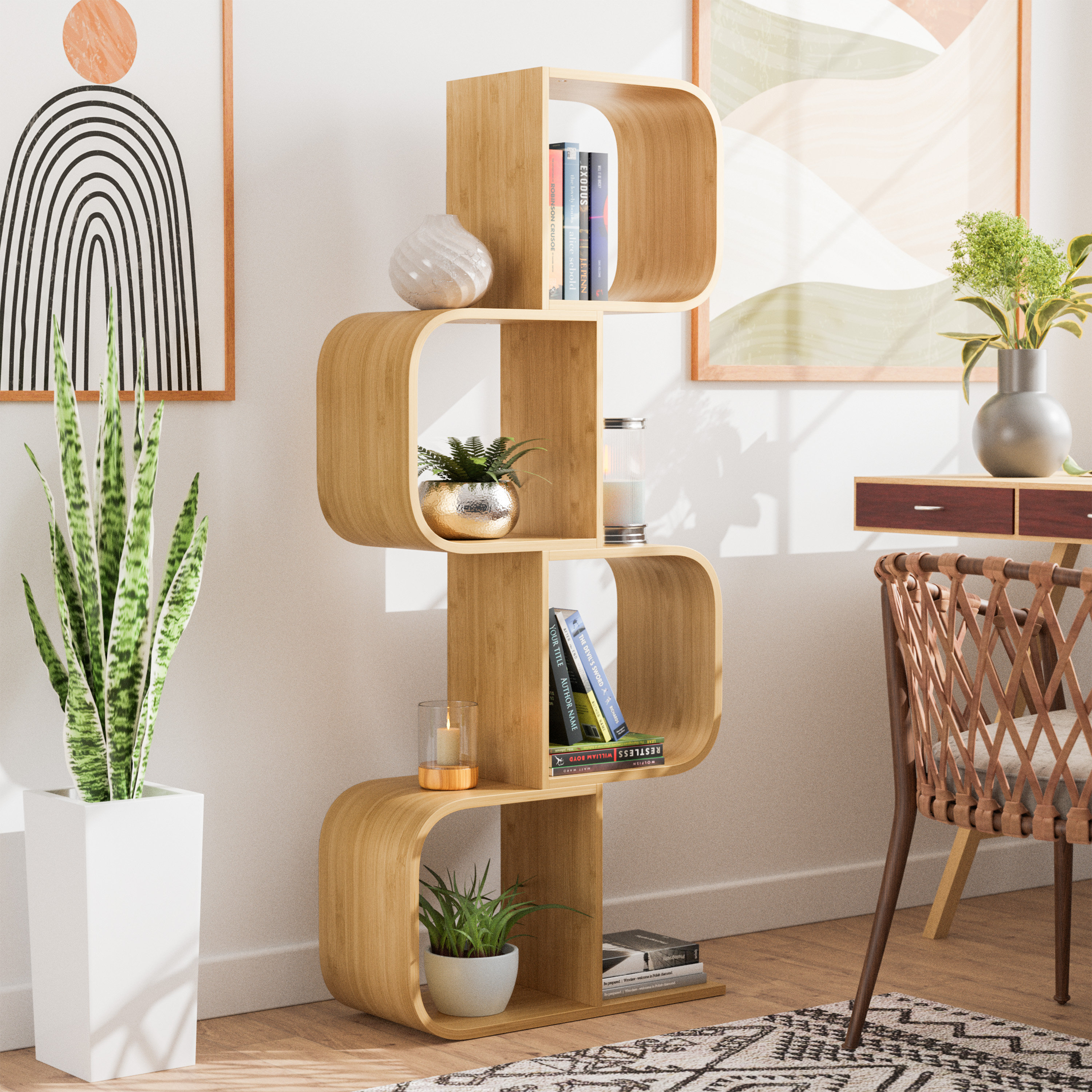 Ivy Bronx Maddisen 4 Tier Vertical Bookshelf Wayfair